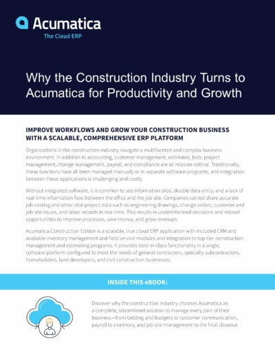 Construction Accounting Software | Acumatica Cloud ERP