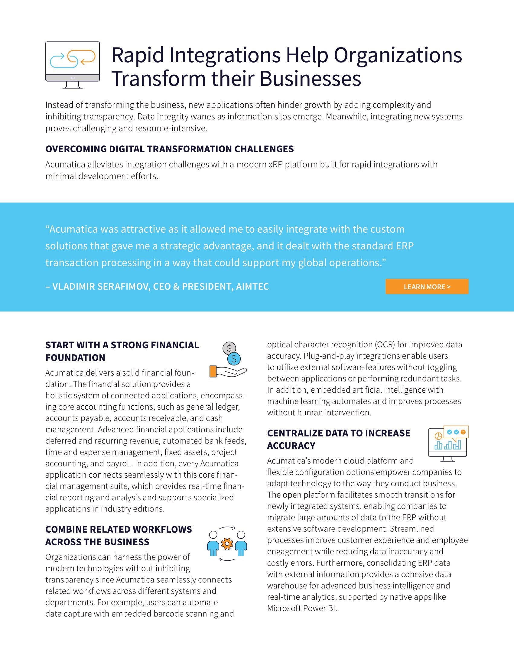 Fast-Track Digital Transformation With Acumatica’s Streamlined Integrations | Acumatica Cloud ERP