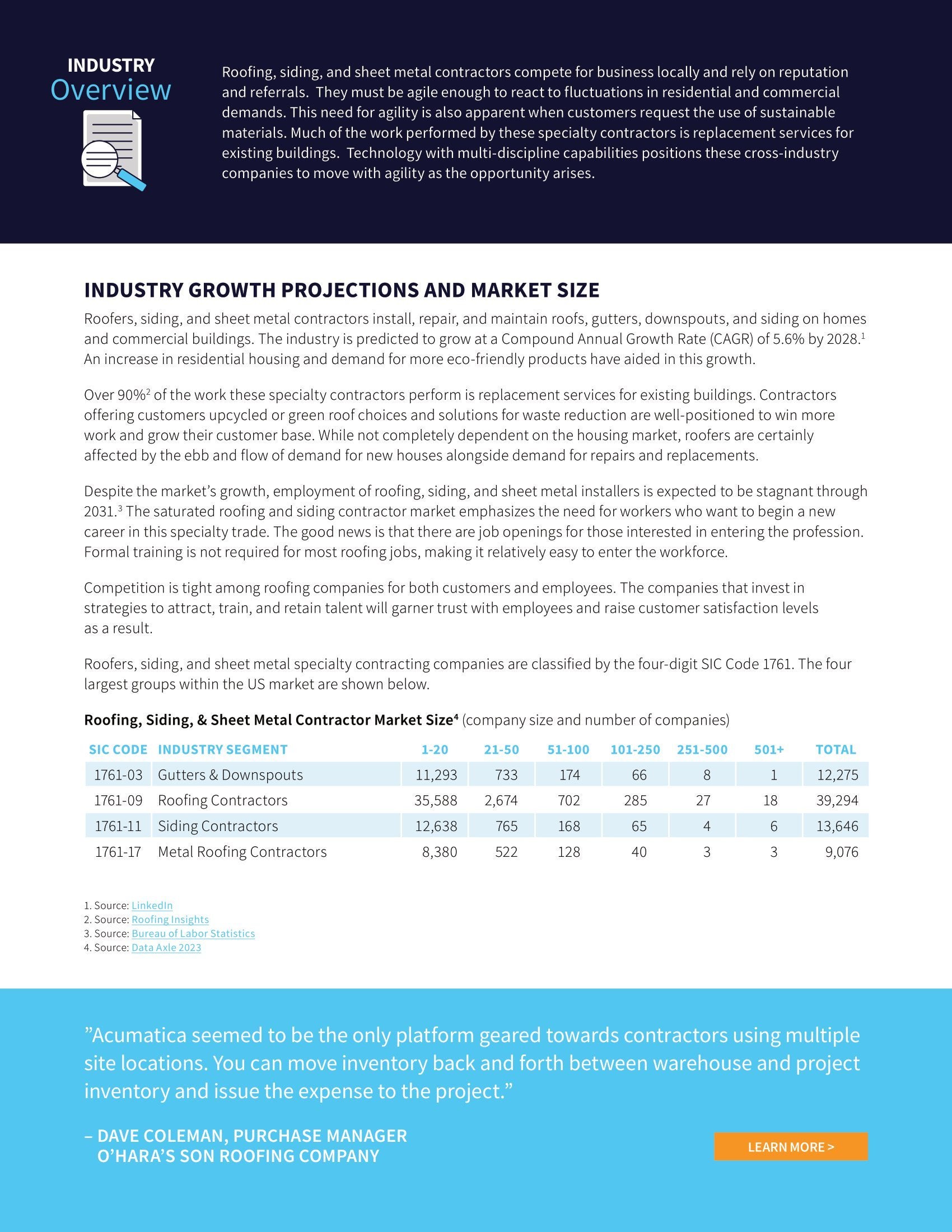 ERP Solution for the Roofing, Siding, and Sheet Metal Industry
