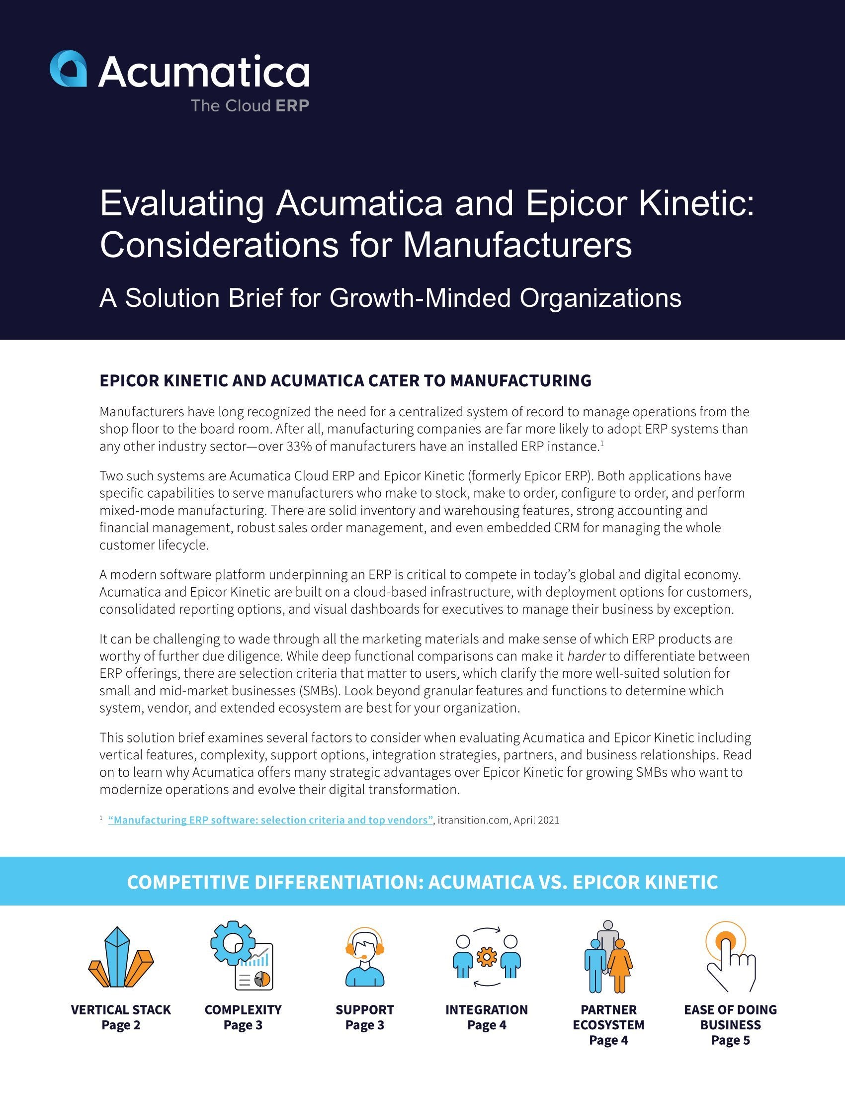 Differences Between Acumatica and Epicor Kinetic | Acumatica Cloud ERP